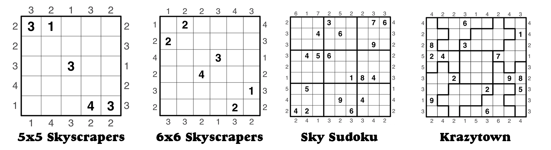 5x5 Skyscraper Puzzles by krazydad