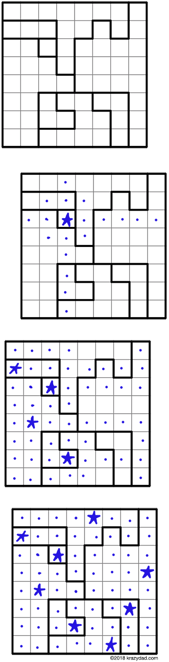 8x8 Star Battle Puzzles by KrazyDad